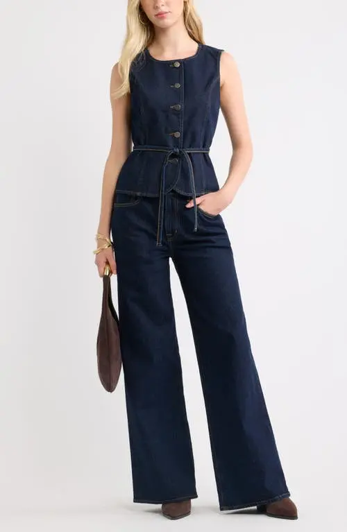 Treasure & Bond Tie Waist Denim Vest