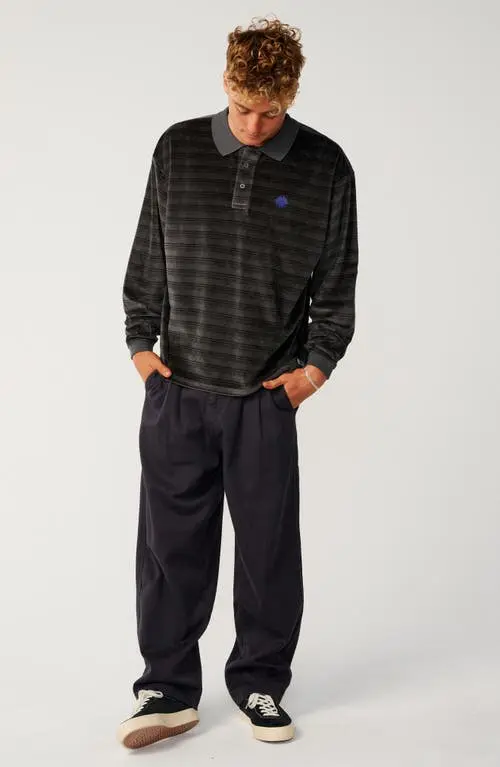 Rip Curl Disorder Stripe Long Sleeve Velour Polo