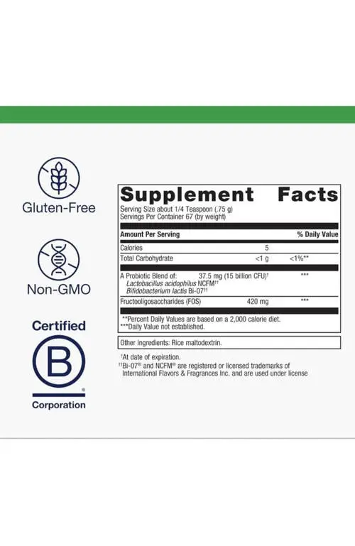 METAGENICS Ultraflora Synergy Probiotic Prebiotic Powder 1.77 Oz