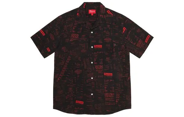 Supreme Receipts Rayon S/s Shirt 'black Red