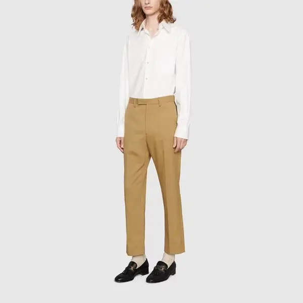 Gucci Cotton Ankle Pant With Web Detail