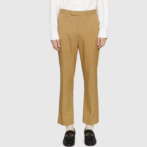 Gucci Cotton Ankle Pant With Web Detail