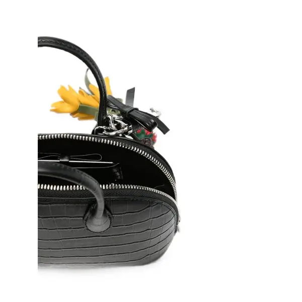 SELF-PORTRAIT Croc Effect Top Handle Tote Bag - Multicolor