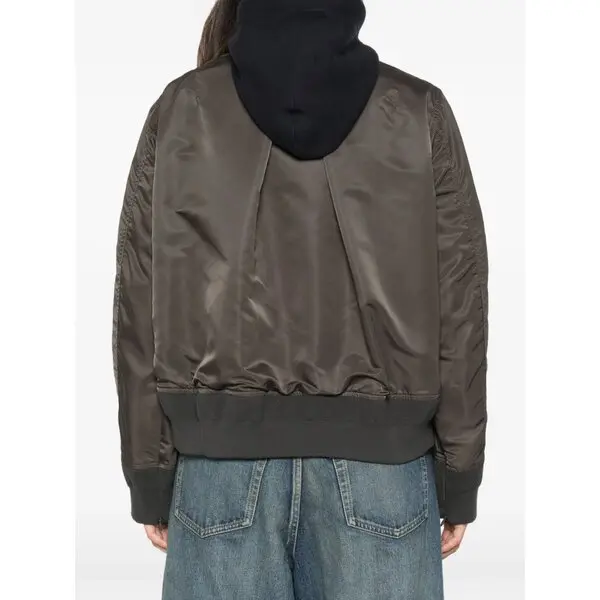 Sacai Navy Blue Contrast Paneling Bomber Jacket