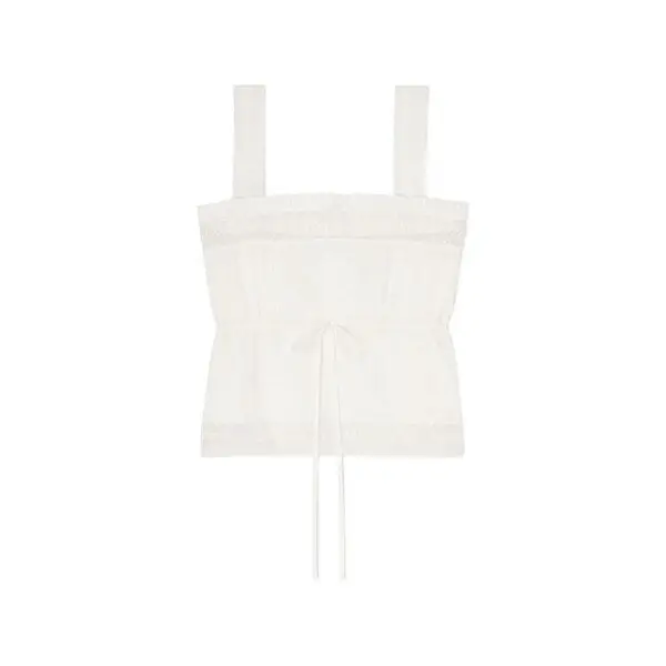 GANNI Organic Cotton Drawstring Tank Top