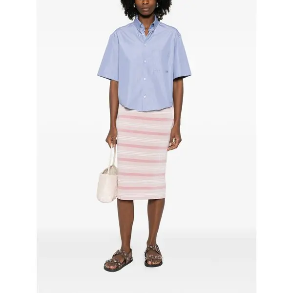 Prada Striped Cotton Skirt