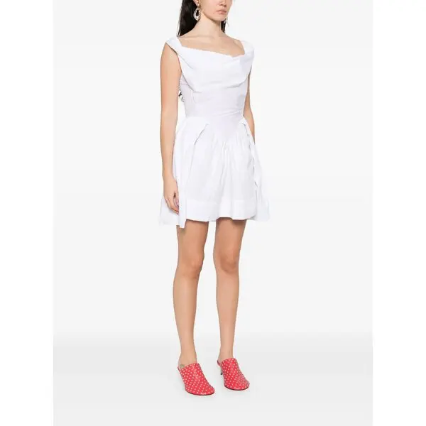 VIVIENNE WESTWOOD Asymmetrical Neck Gathered Skirt Dress