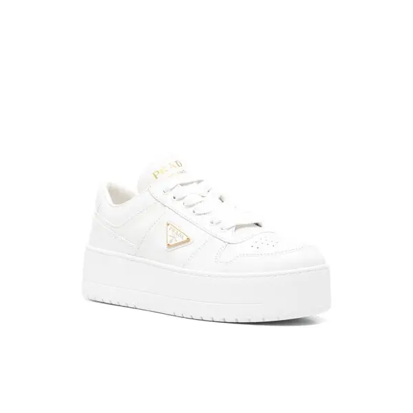 Prada Perforated Leather Flatform Sneakers