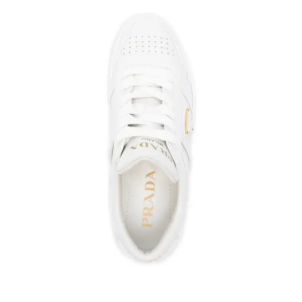 Prada Perforated Leather Flatform Sneakers
