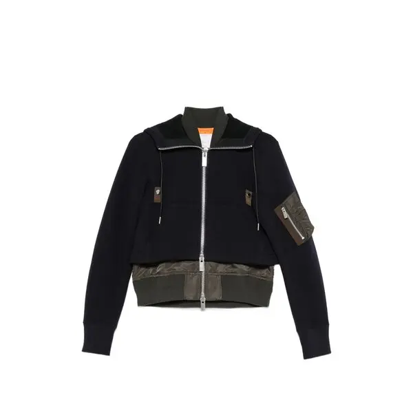Sacai Navy Layered Bomber Jacket - Blue