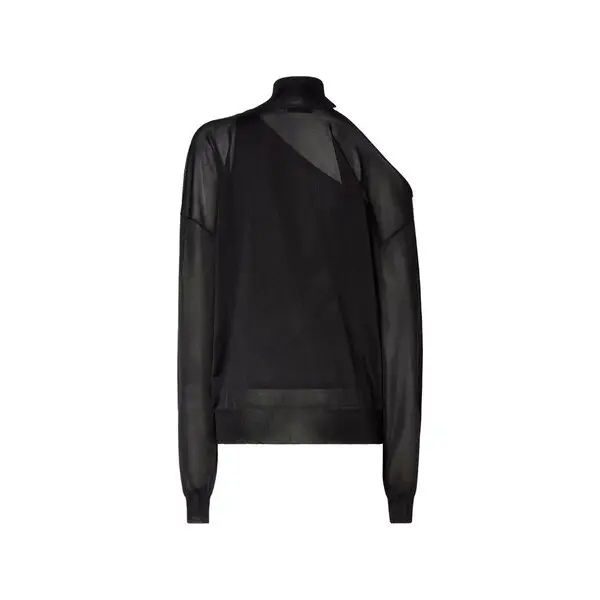 Fendi Silk Organza Cut-out Turtleneck Sweater