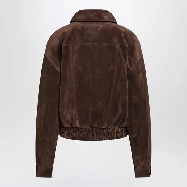 Saint Laurent Vintage Suede Leather Jacket In Ebony