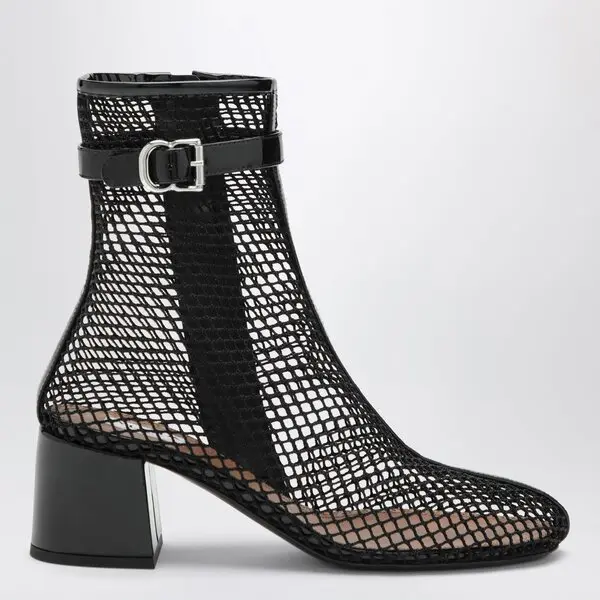 Alaïa Mesh Ankle Boots With Patent Calf Leather Details