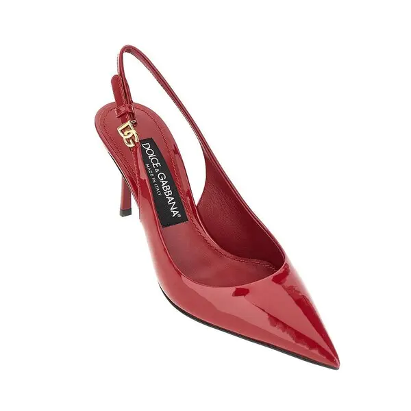 Dolce & Gabbana Patent Leather Slingback Pumps - Red