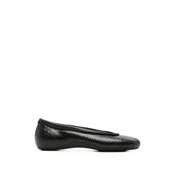 Dries Van Noten Snakeskin Effect Ballet Flats