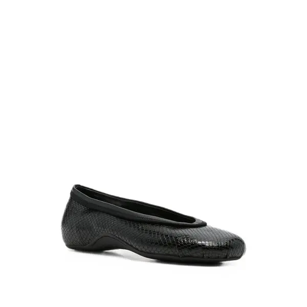 Dries Van Noten Snakeskin Effect Ballet Flats