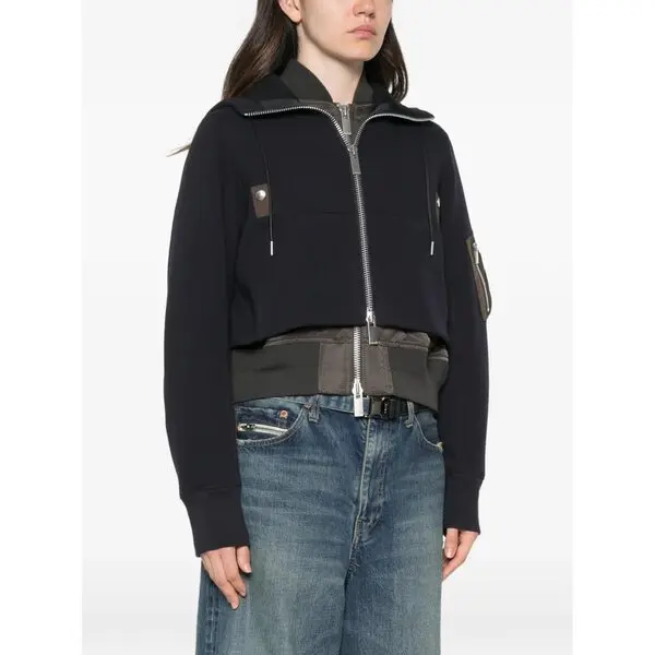 Sacai Layered Paneled Bomber Jacket - Blue