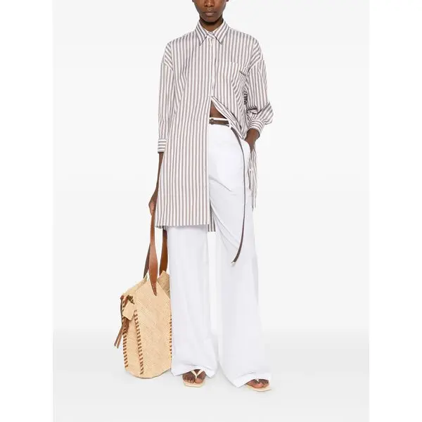 Max Mara High-waisted Wide-leg Trousers With Belt
