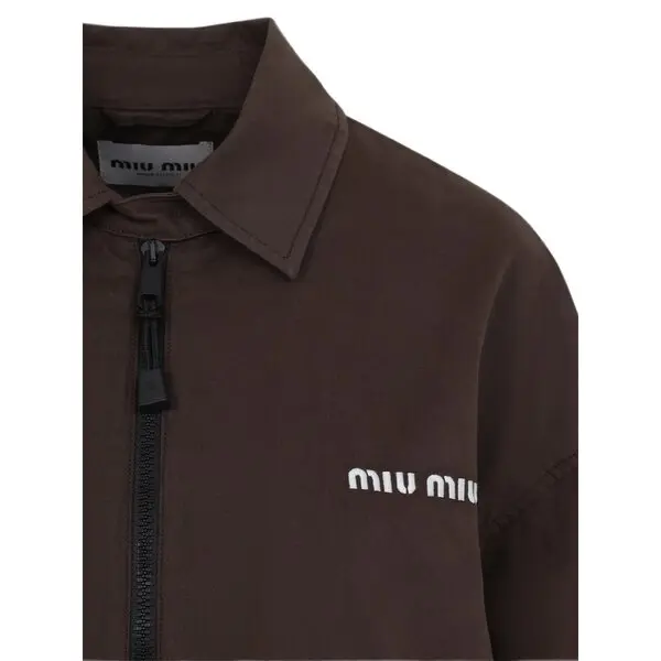 Miu Miu Jackets Oversized Jackets - Brown