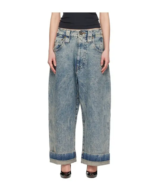 Vaquera Low-waisted Wide-leg Jeans With Rolled Cuffs