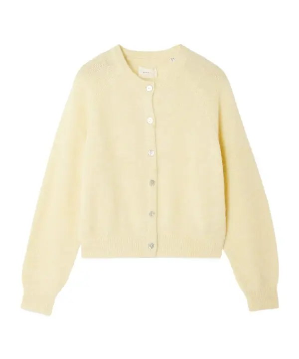 DÔEN Raglan Sleeve Wool & Alpaca Blend Cardigan - Nude