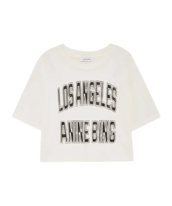 ANINE BING Johnny Cropped Logo T-shirt