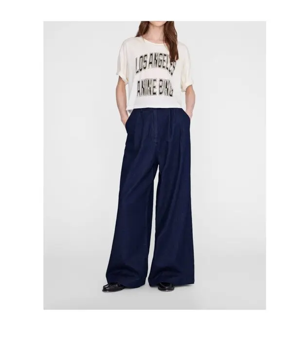 ANINE BING Johnny Cropped Logo T-shirt
