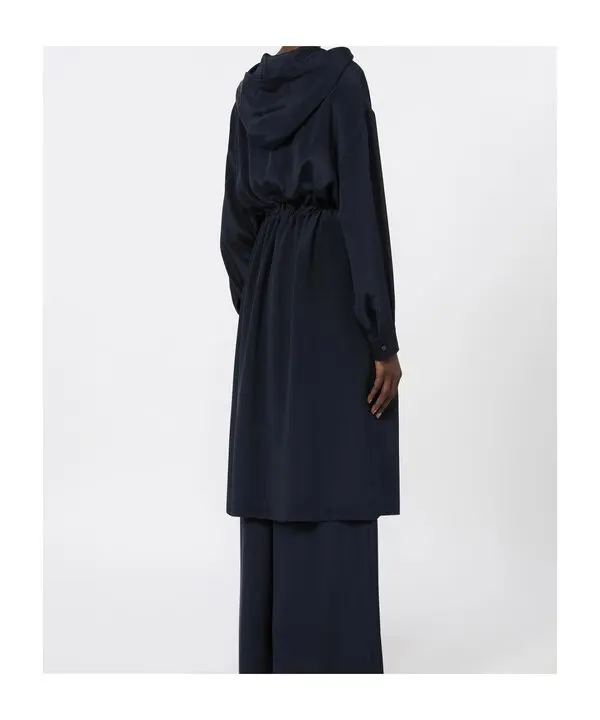 Max Mara Silk Crepe De Chine Overcoat Ultramarine