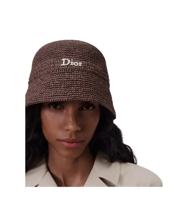 Dior D-tulipe Small Brim Cloche Hat - Chocolate