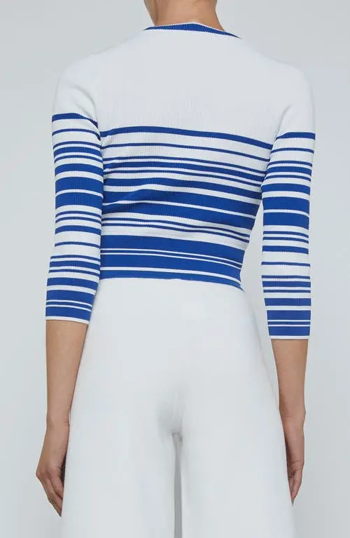 L'Agence Yukio Stripe Rib Sweater