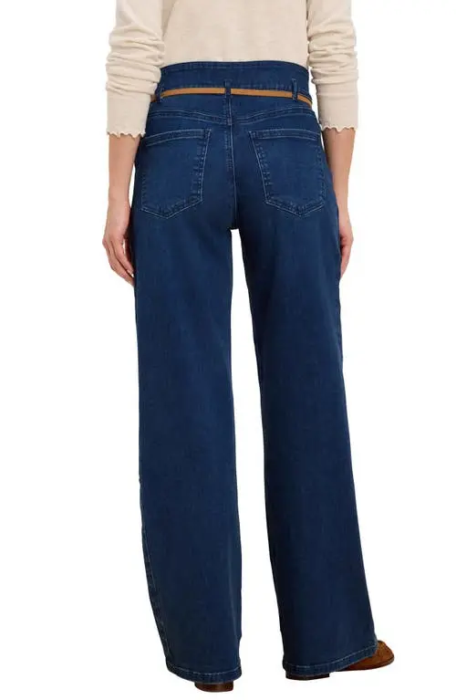 NIC+ZOE Weekend High Waist Belted Wide Leg Jeans
