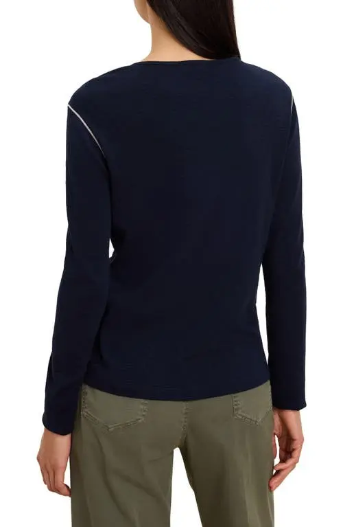 NIC+ZOE Cotton & Modal Long Sleeve T-shirt - Dark Indigo