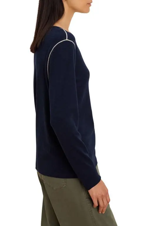 NIC+ZOE Cotton & Modal Long Sleeve T-shirt - Dark Indigo
