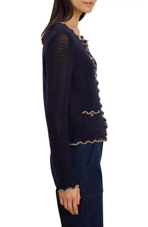 NIC+ZOE Trimmed Mesh Cardigan