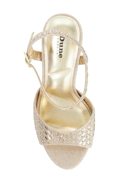 Dune London Embellished Ankle Strap Platform Sandals - Gold