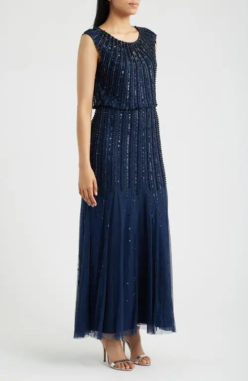 Pisarro Nights Beaded Blouson Gown