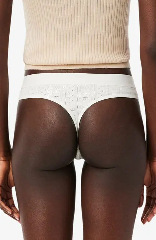 Lacoste Pointelle Logo Thong