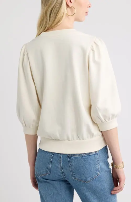 Treasure & Bond Cutwork Eyelet Sweatshirt - Ivory Egret