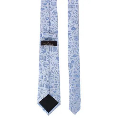 Trafalgar Medical Alert Silk Necktie - Light Blue