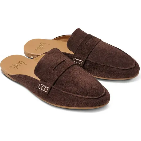 Beek Mallard Leather Flat Mule - Coffee