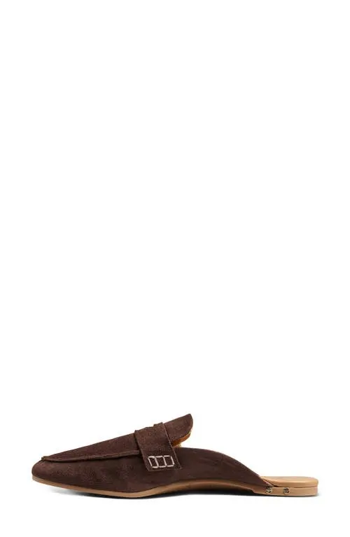 Beek Mallard Leather Flat Mule - Coffee