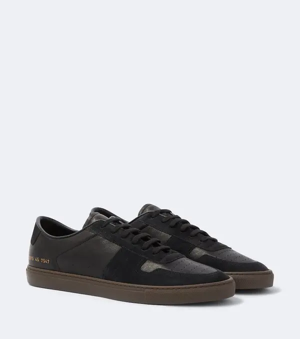COMMON PROJECTS Bball Duo Suede-trimmed Leather Sneakers - Black