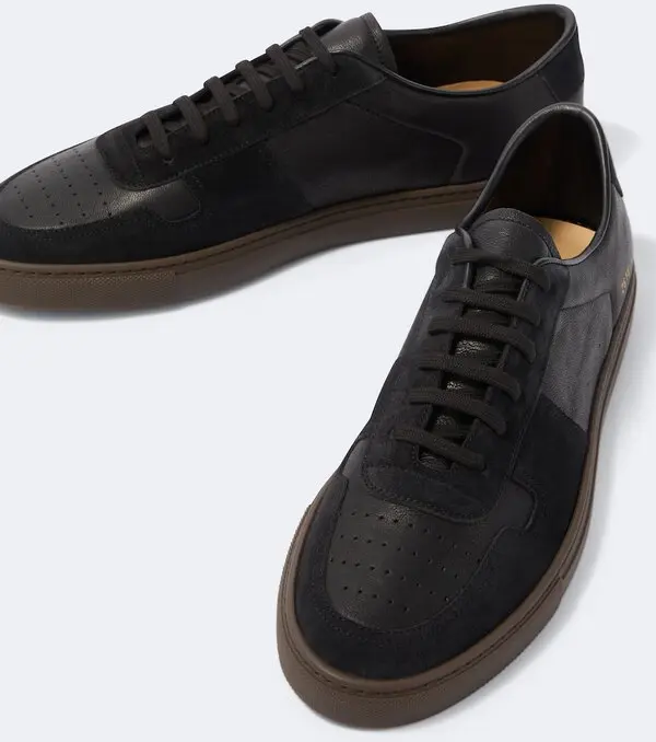 COMMON PROJECTS Bball Duo Suede-trimmed Leather Sneakers - Black