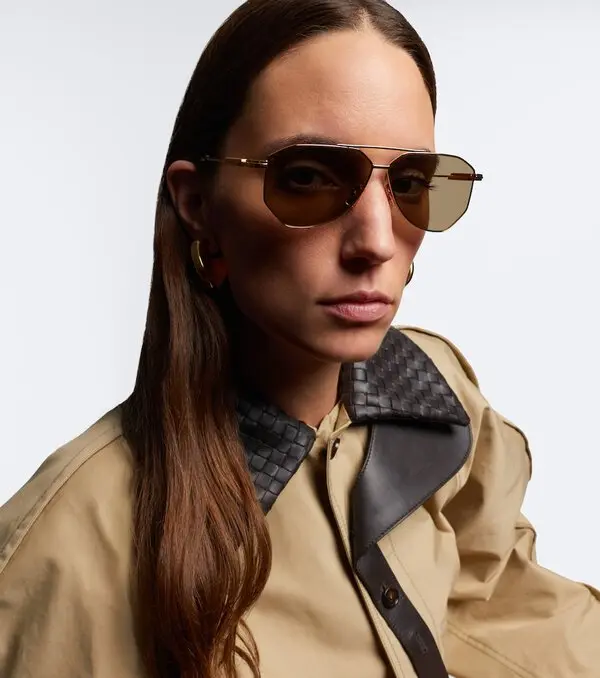 Bottega Veneta Aviator Sunglasses - Gold