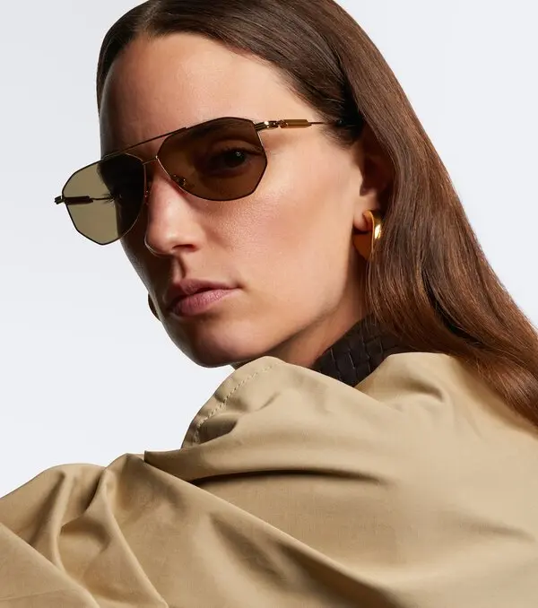 Bottega Veneta Aviator Sunglasses - Gold