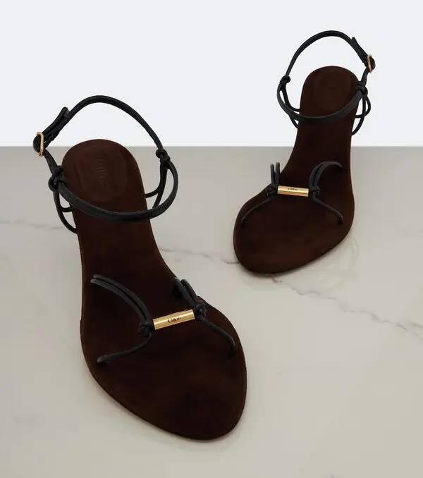 Chloé Matilda Leather Sandals - Brown
