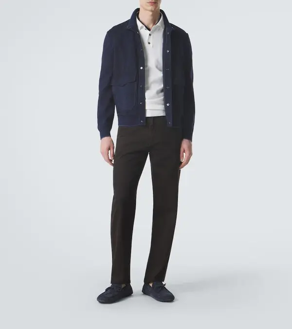 Canali Suede Bomber Jacket