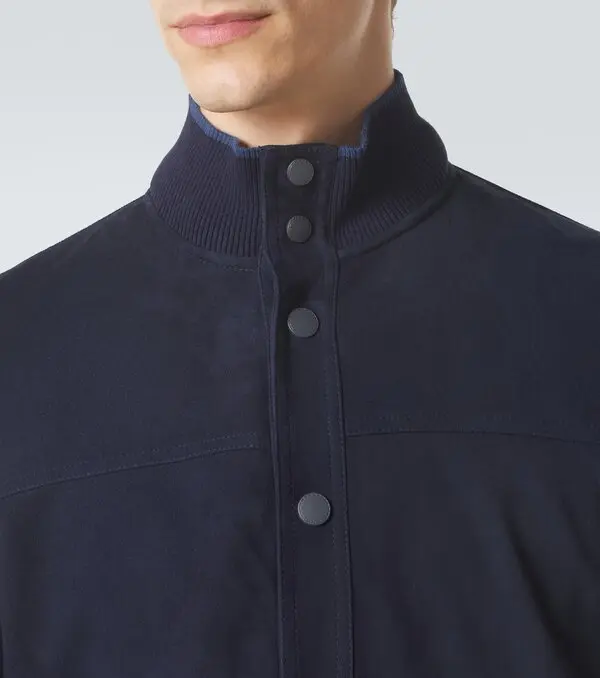 Canali Suede Bomber Jacket