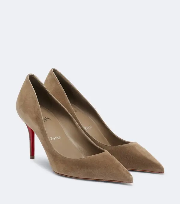 CHRISTIAN LOUBOUTIN Miss Z Suede Pumps - Brown