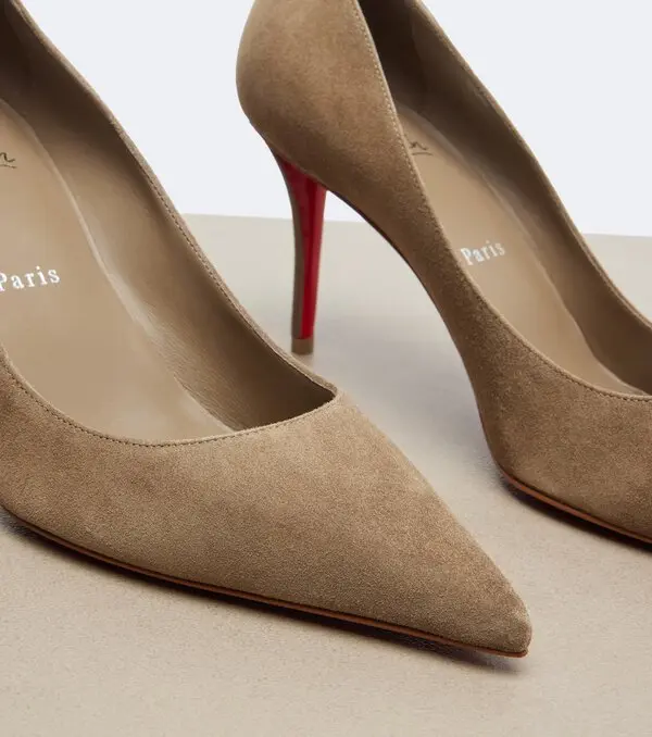 CHRISTIAN LOUBOUTIN Miss Z Suede Pumps - Brown